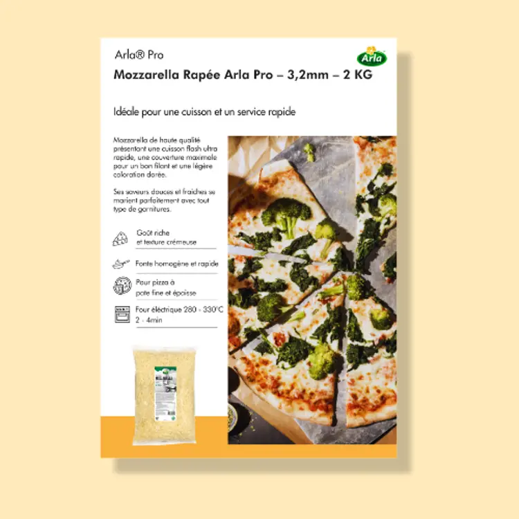 Mozzarella râpée 3,2mm 2kg – Best Seller Arla Pro | Acheter en gros ...